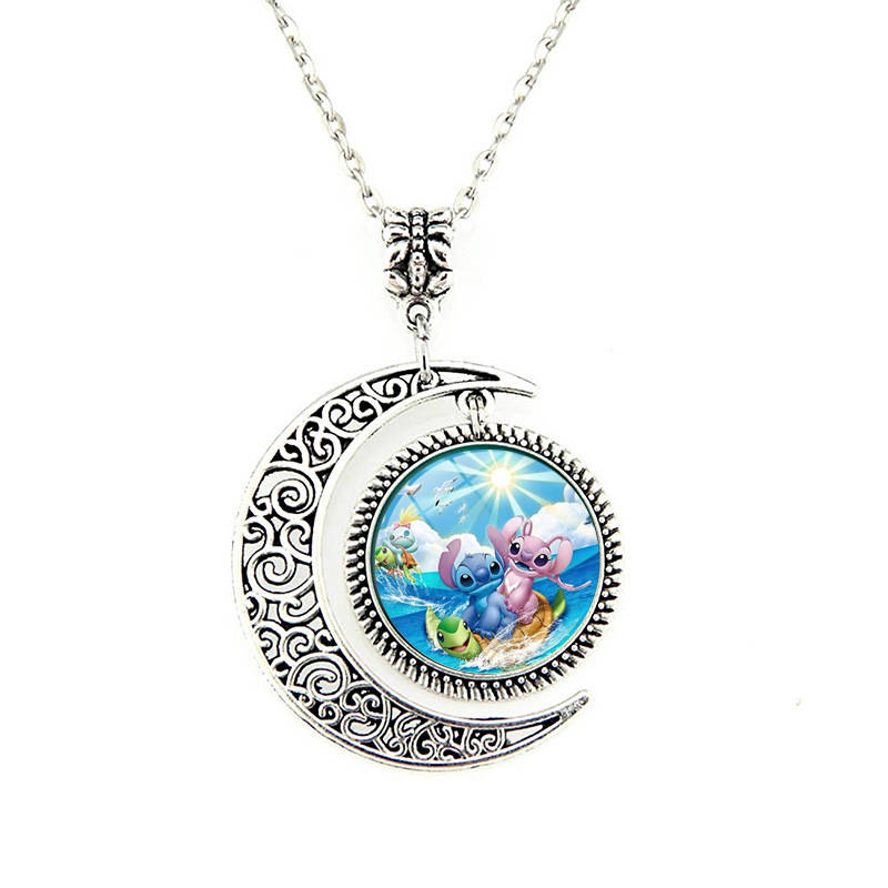 Buy Moon Pendant Necklace Cartoon Stitch Chain-6 - MyDeal Australia