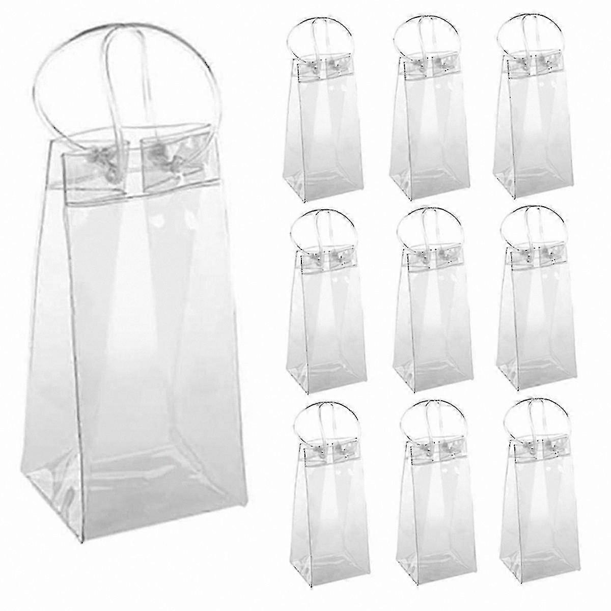 Buy Muhe 10-Pack Transparent PVC Bottle Cooler Bags with Handles for ...