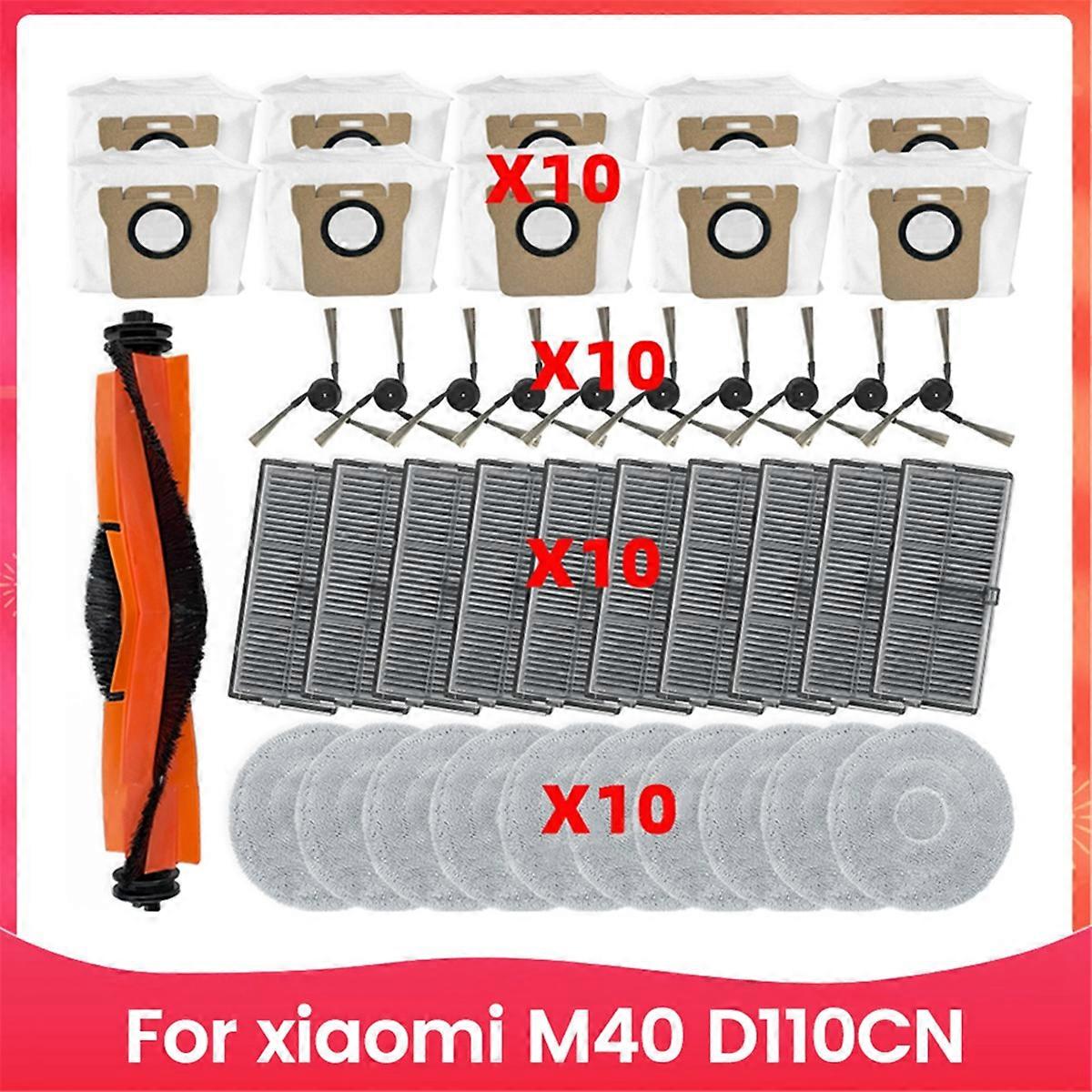 Buy Muhe For Xiaomi Mijia M40 D110CN Vacuum Parts Main Tricut Main Roller Side Brush Hepa Filter ...