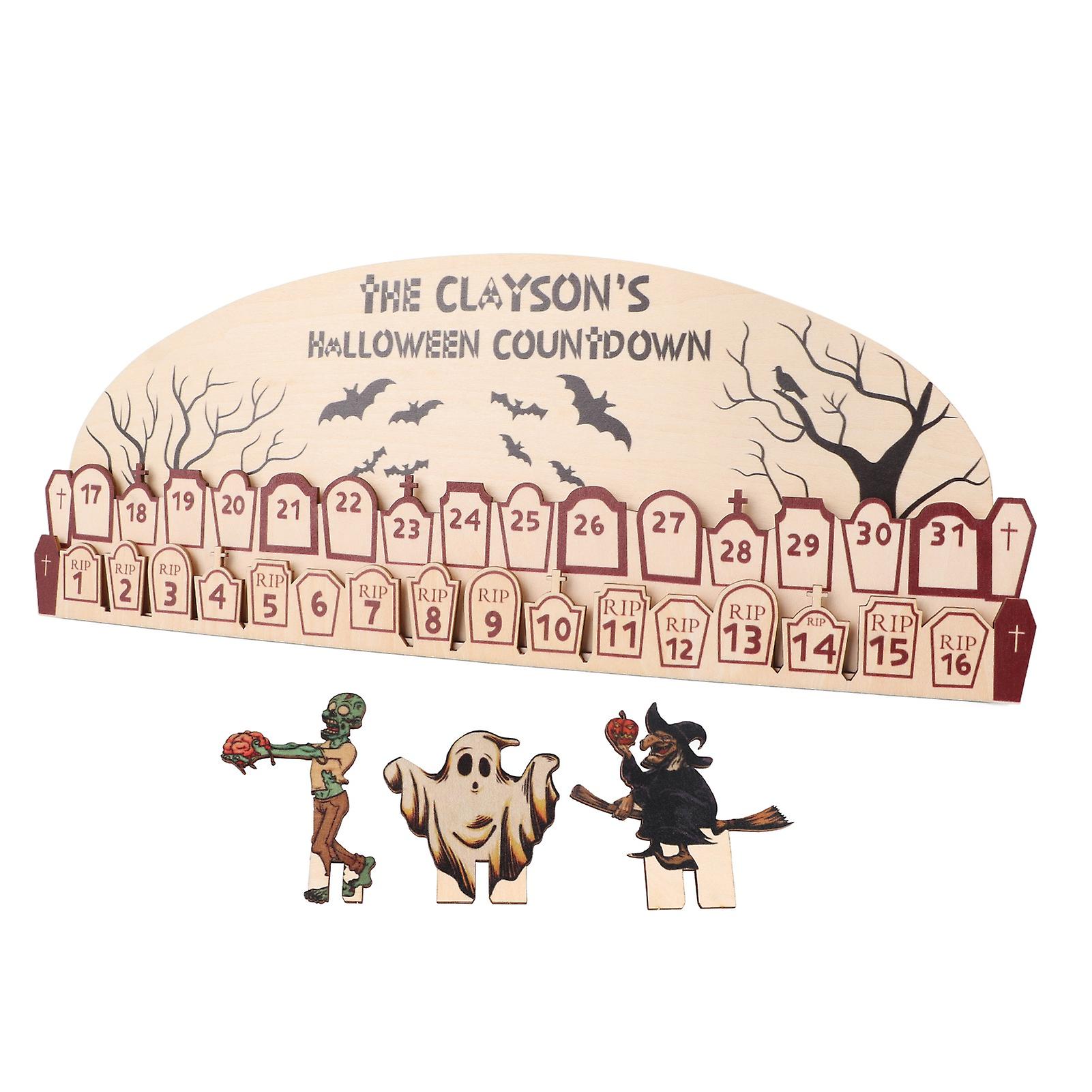 Buy Muhe Halloween Advent Calendar 2025 31 Days Halloween Moving Wooden ...