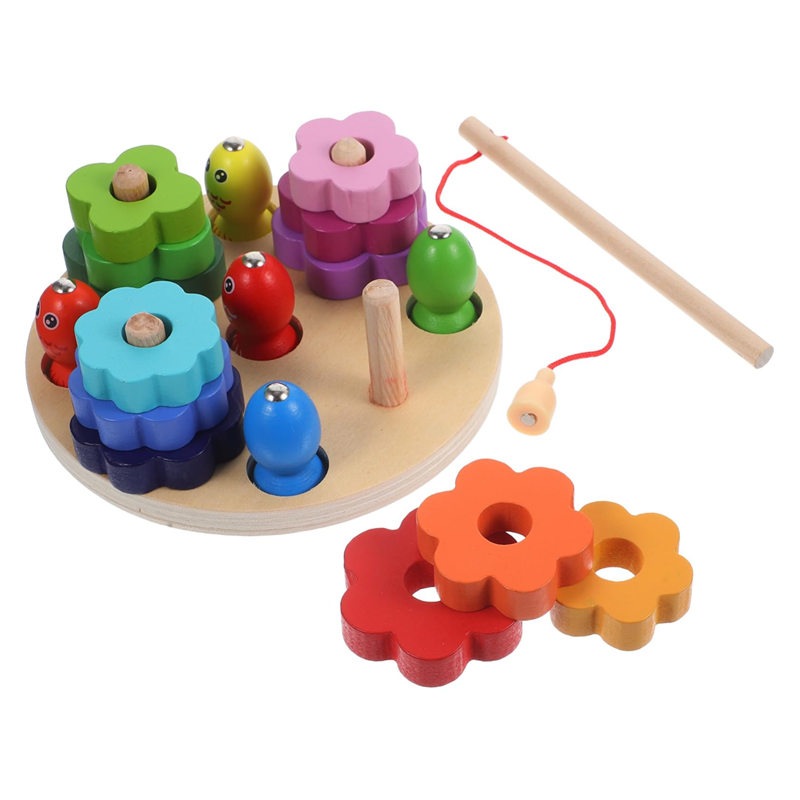Buy Muhe Wooden Early Education Toy Magnetic Fishing Shape Sorter ...