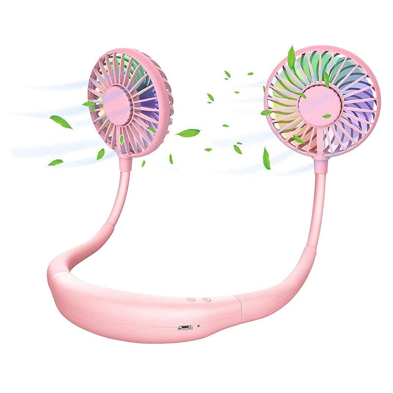 Buy Portable Neck Aromatherapy Fan with LED Light 360 Rotation Low ...