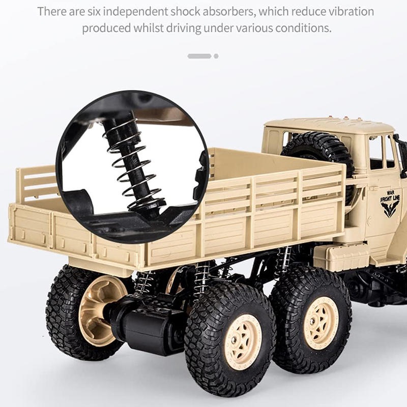 Buy Remote Control Military Truck 1:18 Scale 2.4Ghz 4WD with Light for ...
