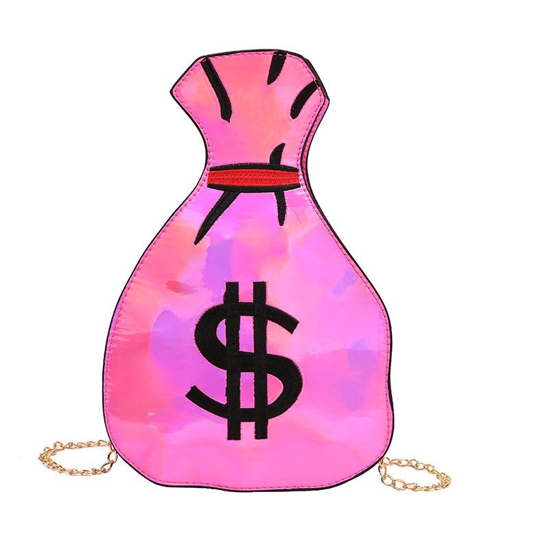 Buy Shoulder Bag PU Laser Money Bag Clear Crossbody Bag-Rose Red ...