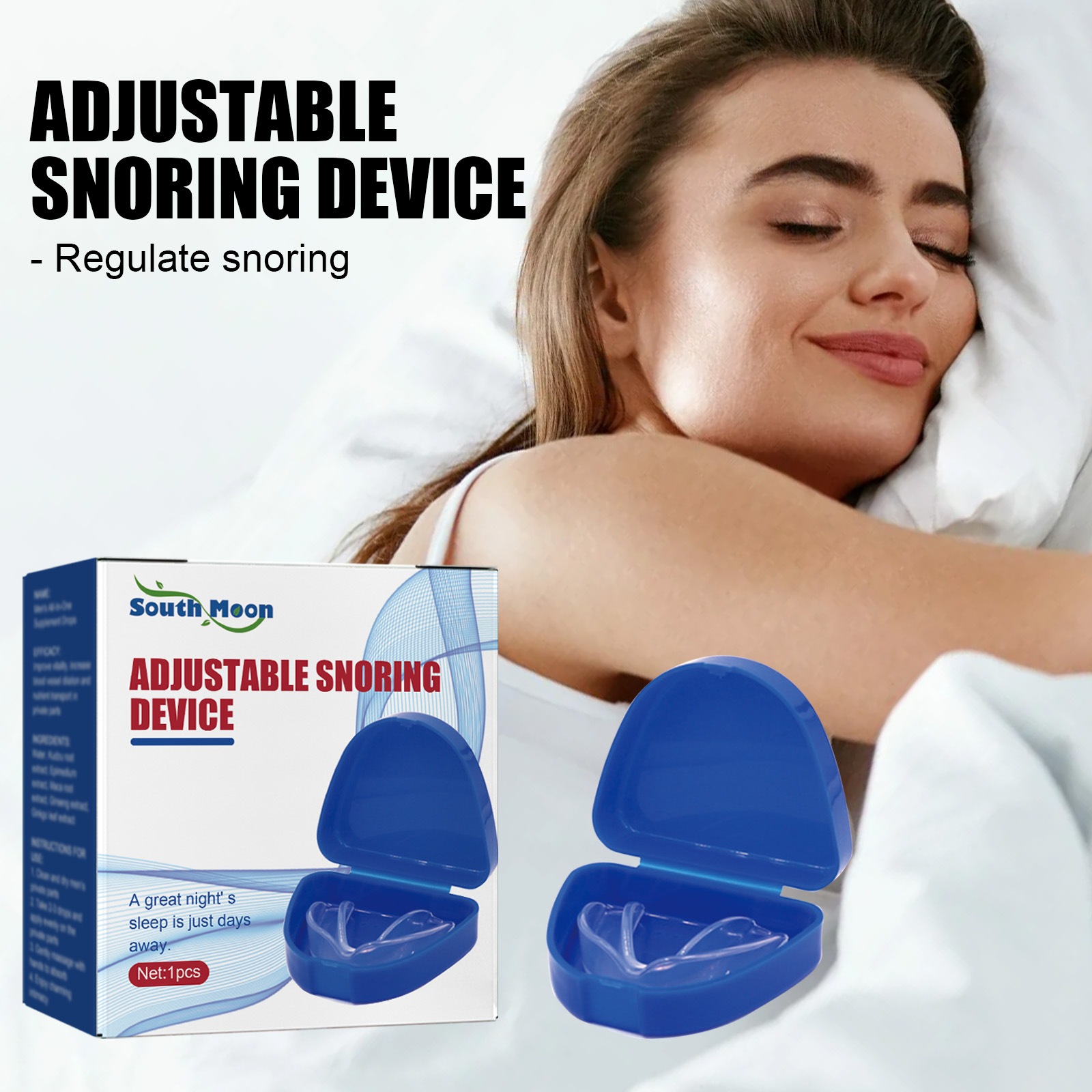 Buy South Moon Adjustable Snoring Device, Correction At Night Help Sleep Cleaning Nasal ...