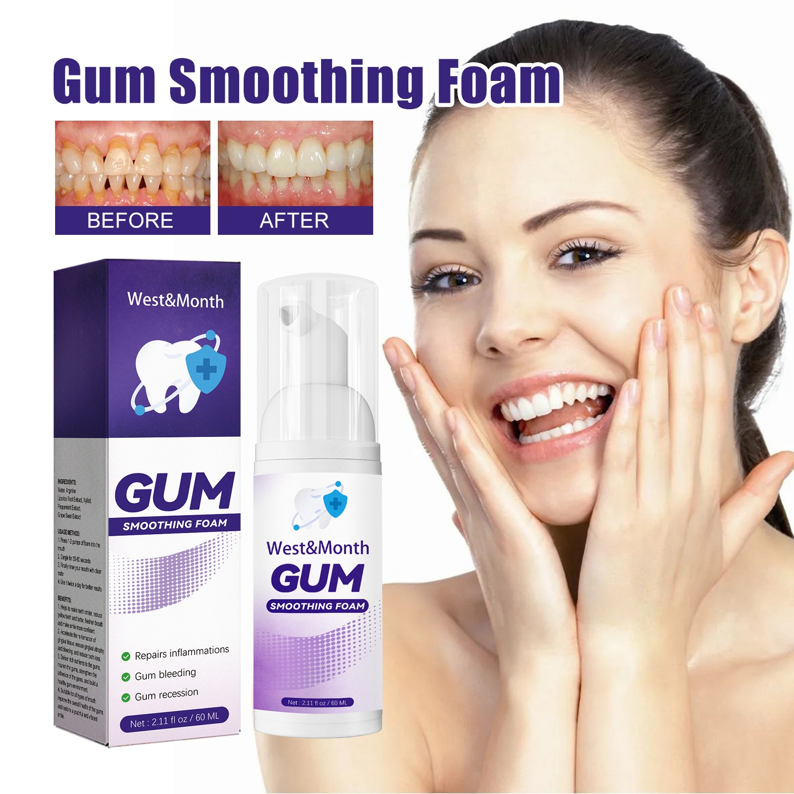 Buy West&Month Gum Smoothing Foam, Clean Stains And Grime Care For The ...