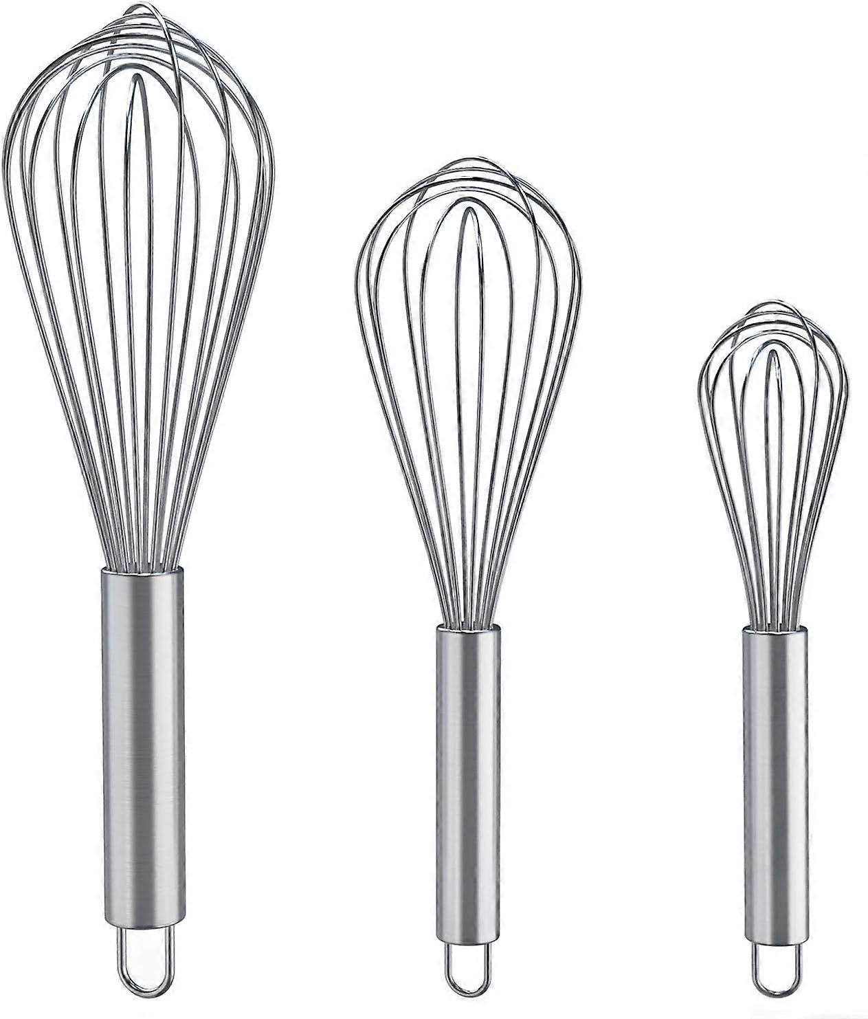 Buy Whisks for Cooking, 3 Pack Stainless Steel Whisk for Blending ...