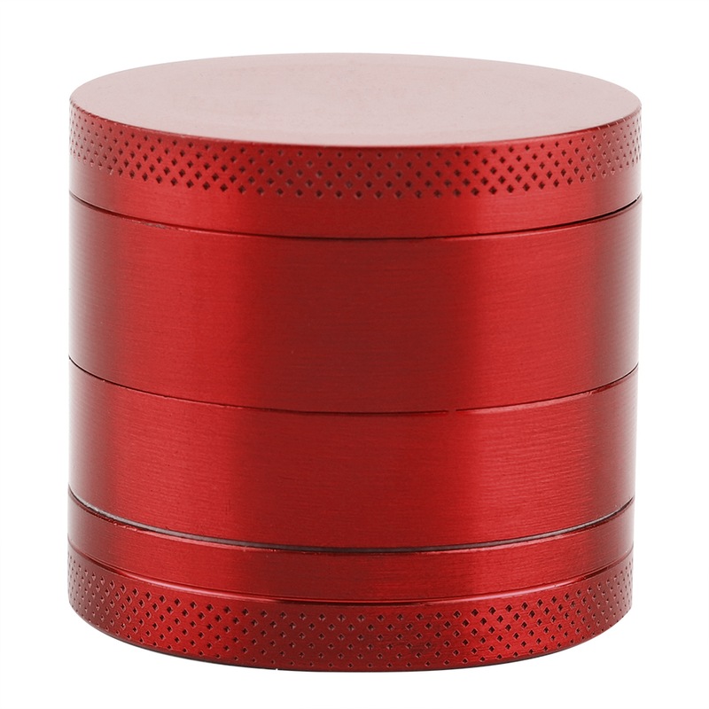 Buy Zinc Alloy 4 Layers Herb Grinder Spice Weed Grass Metal Crusher Hand Operated Tool (Red ...
