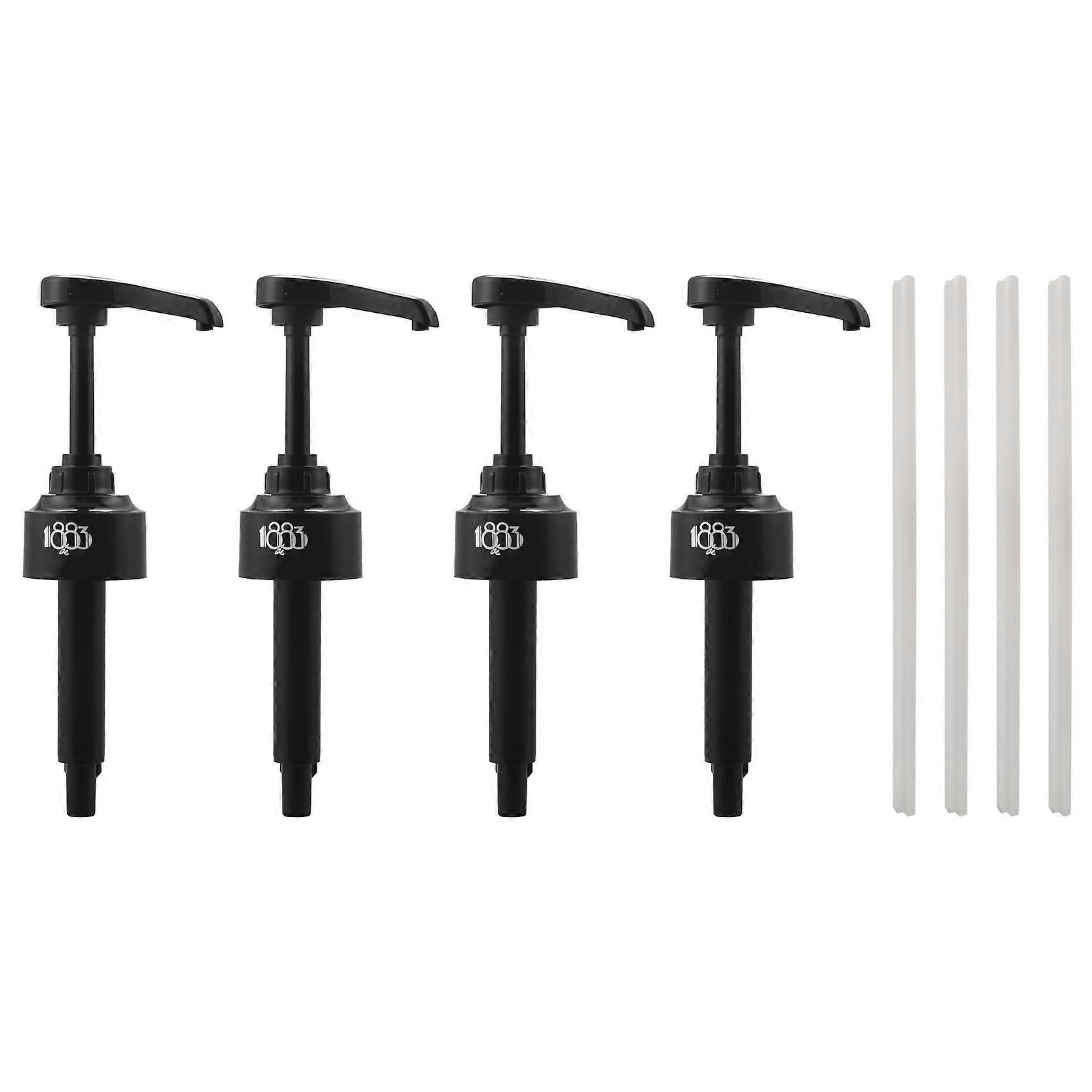 Buy 4 Pack 8ml Black Syrup Pumps - Dispenser Pump for Coffee, Snow ...
