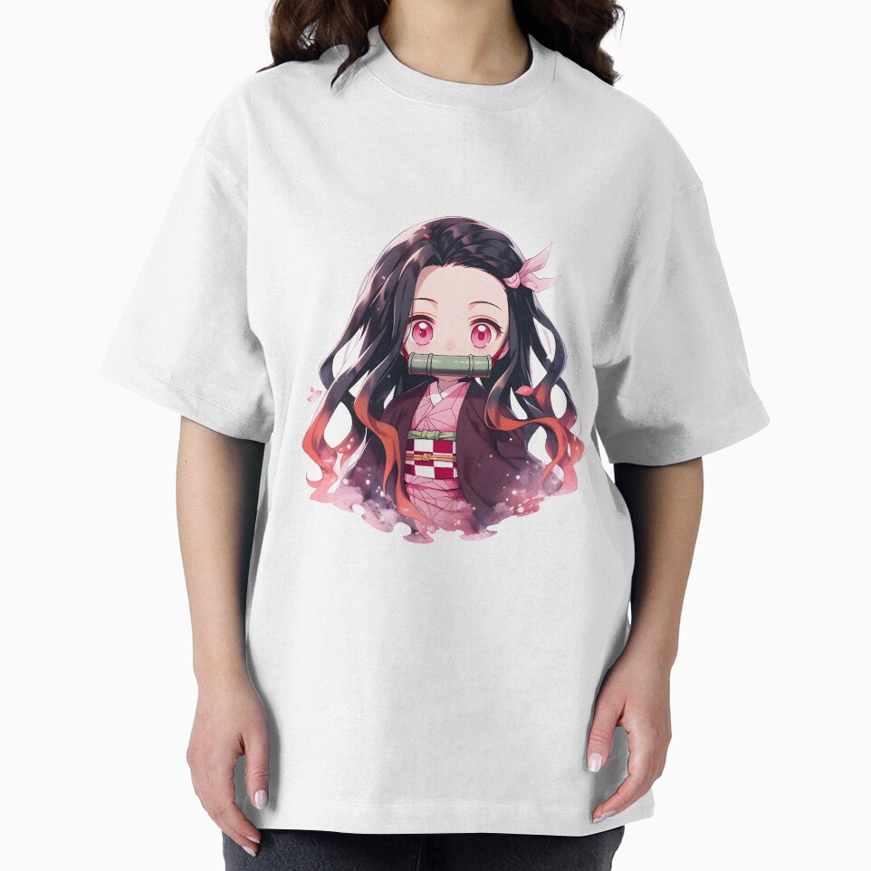Buy Demon Slayer Infinity Castle Nezuko DS Cute Anime Girl Oversized T ...