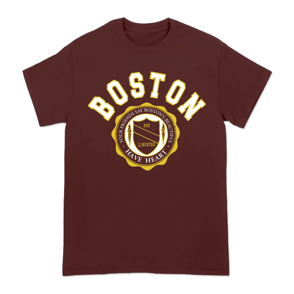 Buy HAVE HEART BOSTON SHIRT MAROON 2025 New Summer Unisex - MyDeal ...