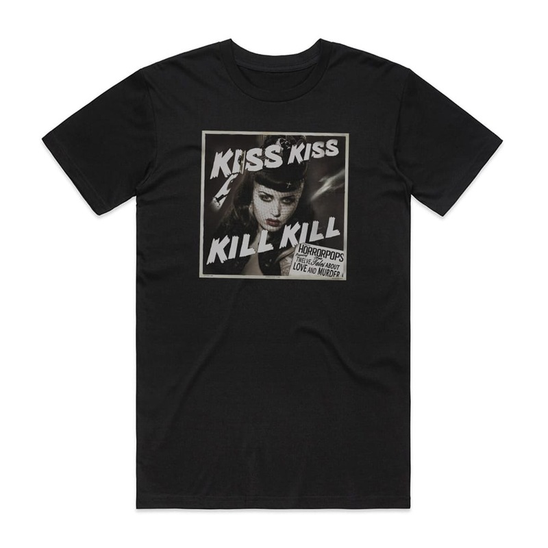 Buy HorrorPops Kiss Kiss Kill Kill Album Cover T-Shirt Black - MyDeal