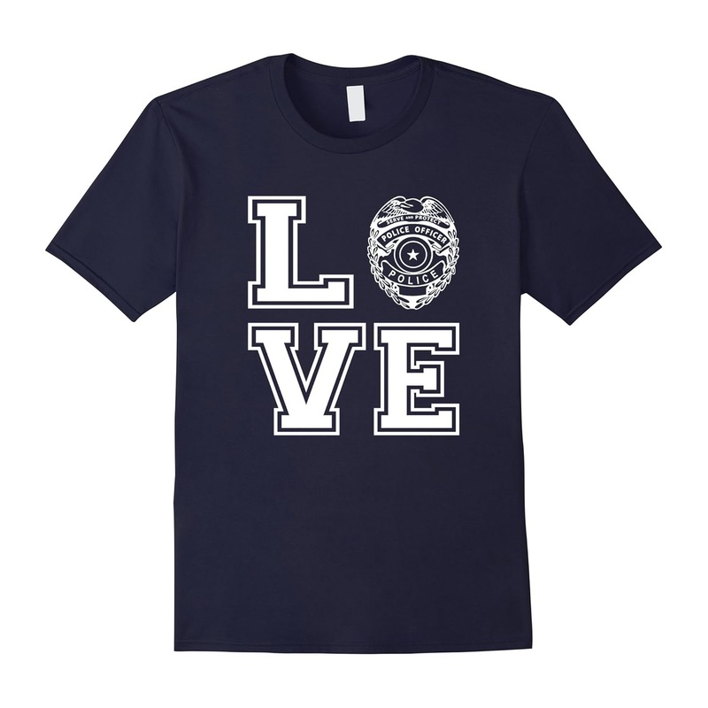 Buy I Love Police Officers Police Support Law Enforcement Shirt-Father ...