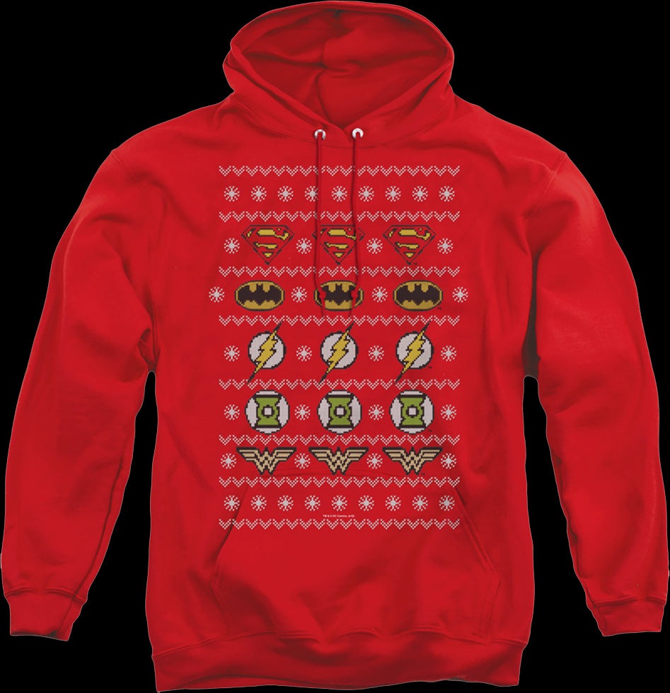 Buy Justice League Ugly Faux Knit DC Comics Hoodie - MyDeal Australia