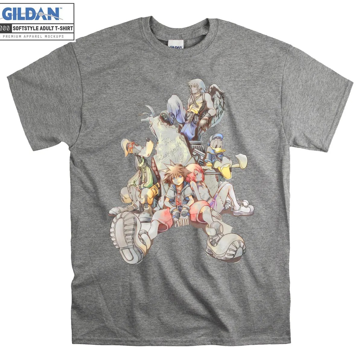 Buy kingdom hearts group shot deep dive sketch T-shirt - MyDeal Australia