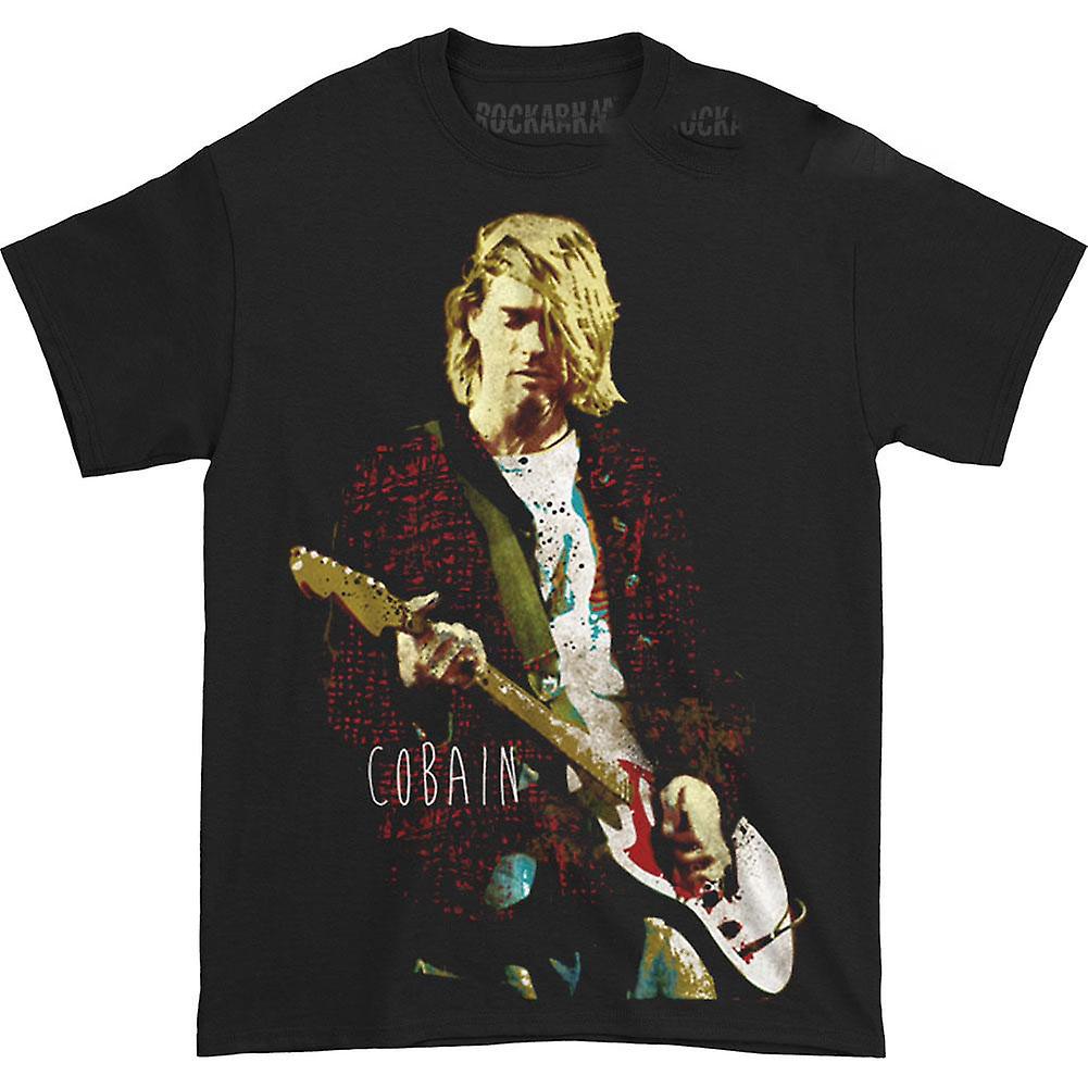 Buy Nirvana Kurt Cobain Red Jacket Guitar Photo Mens T T-shirt - MyDeal ...