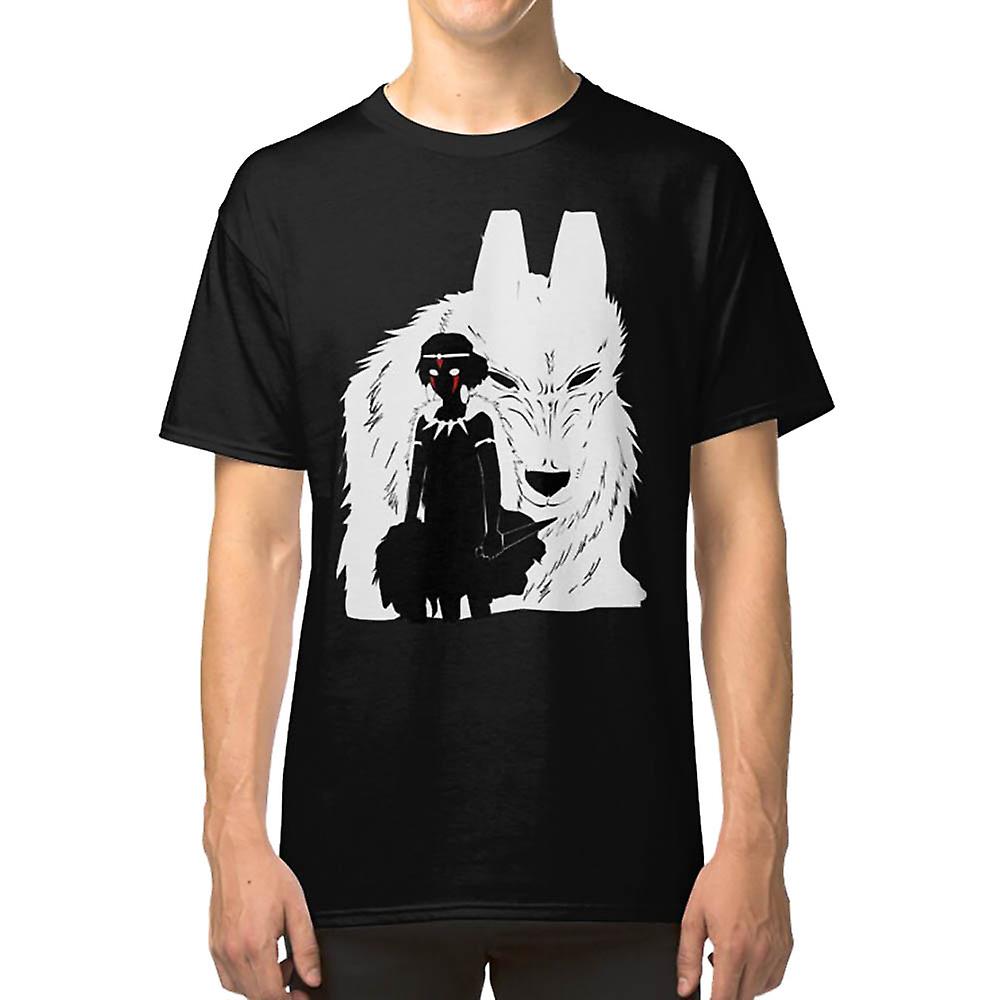Buy Princess Mononoke And Wolf Illustration - Black And White T-shirt ...