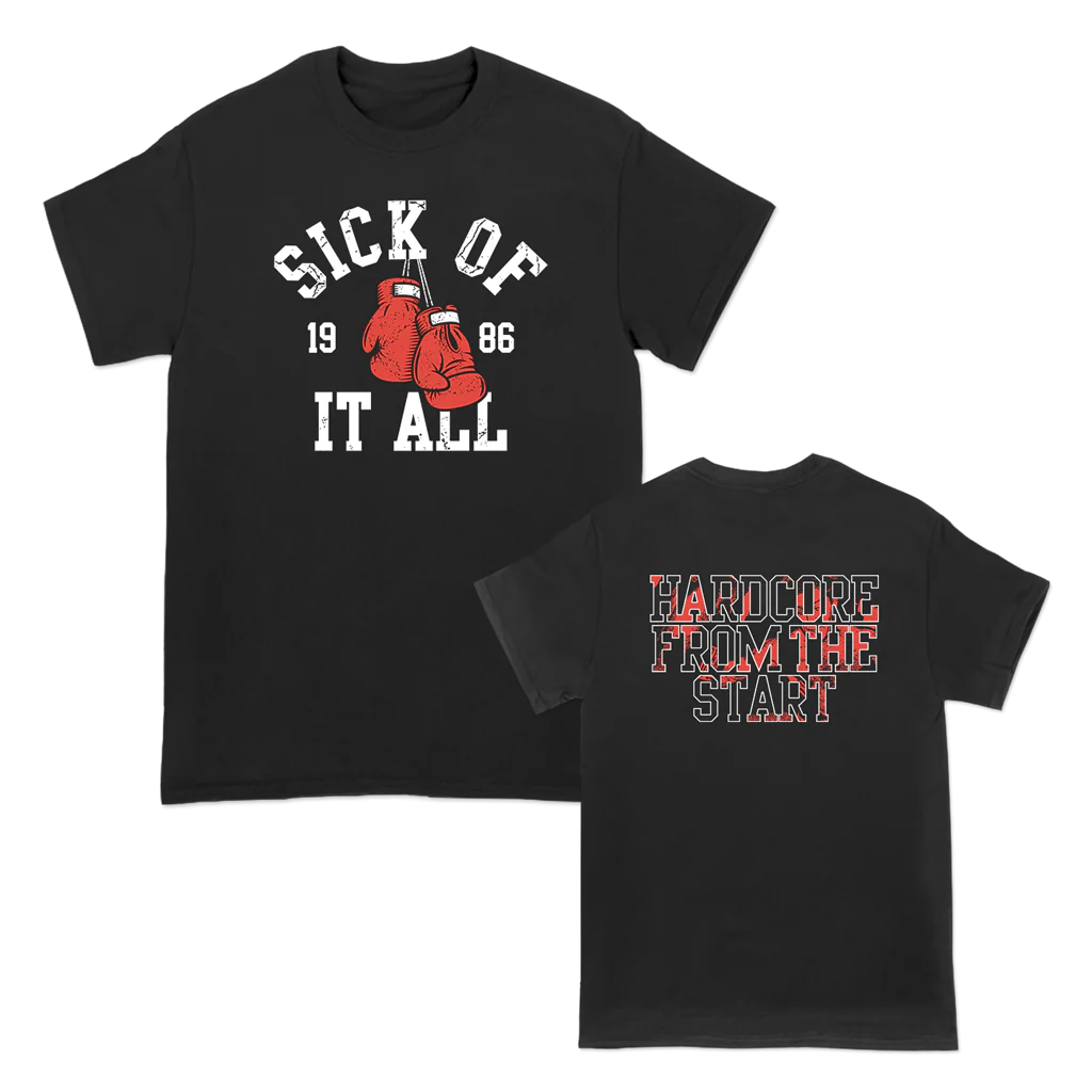 Buy SICK OF IT ALL BOXING GLOVES TEE Shirt IN BLACK 2025 New Summer ...