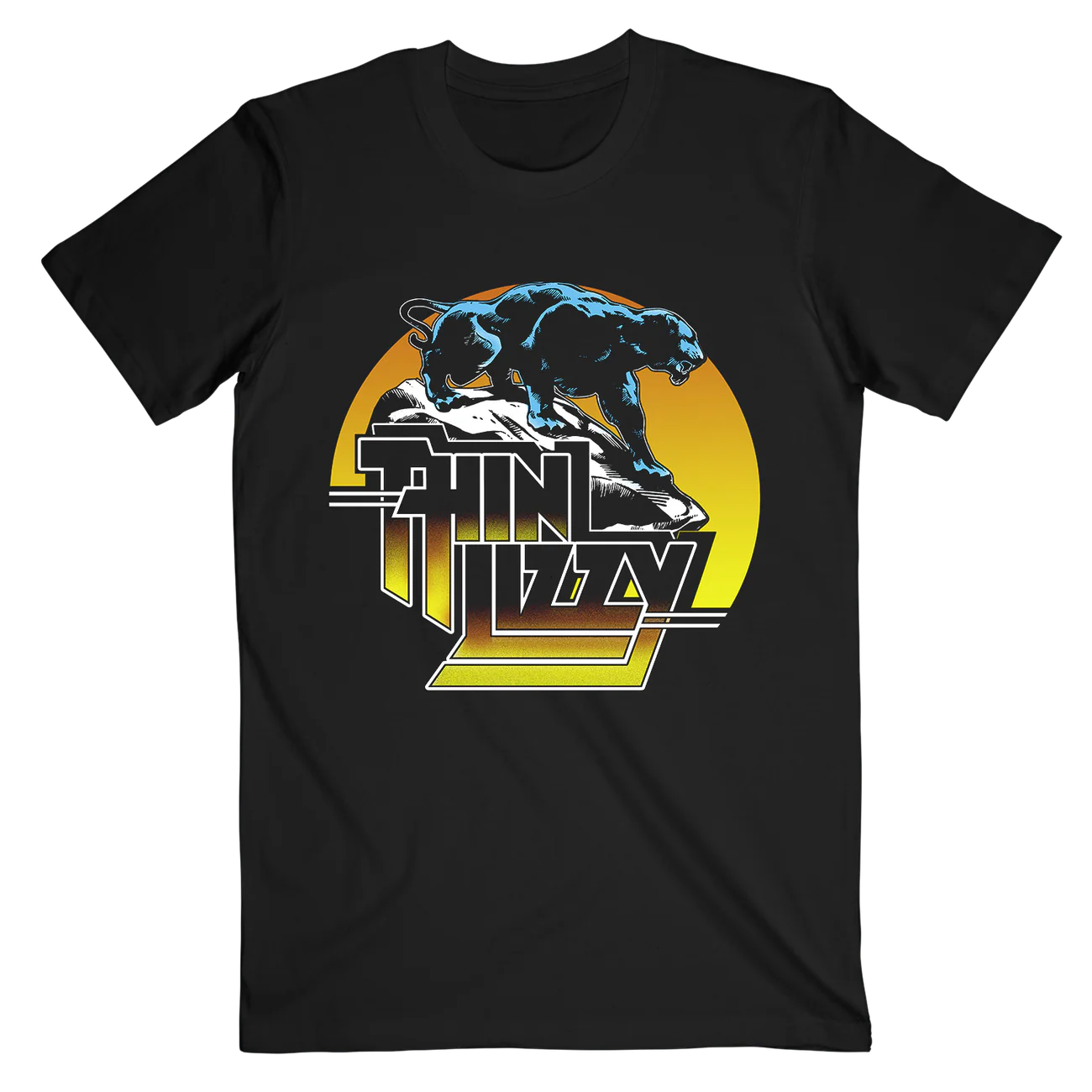Buy Thin Lizzy Nightlife Panther Circle Black Tee Shirt 2025 New Summer ...