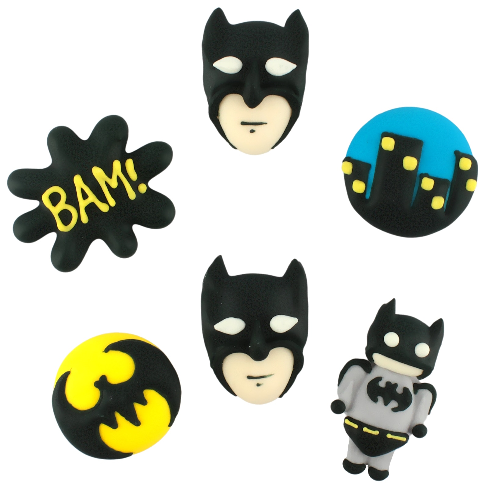 Buy Batman Edible Sugar Cupcake Decorations (Pack of 6) - MyDeal Australia
