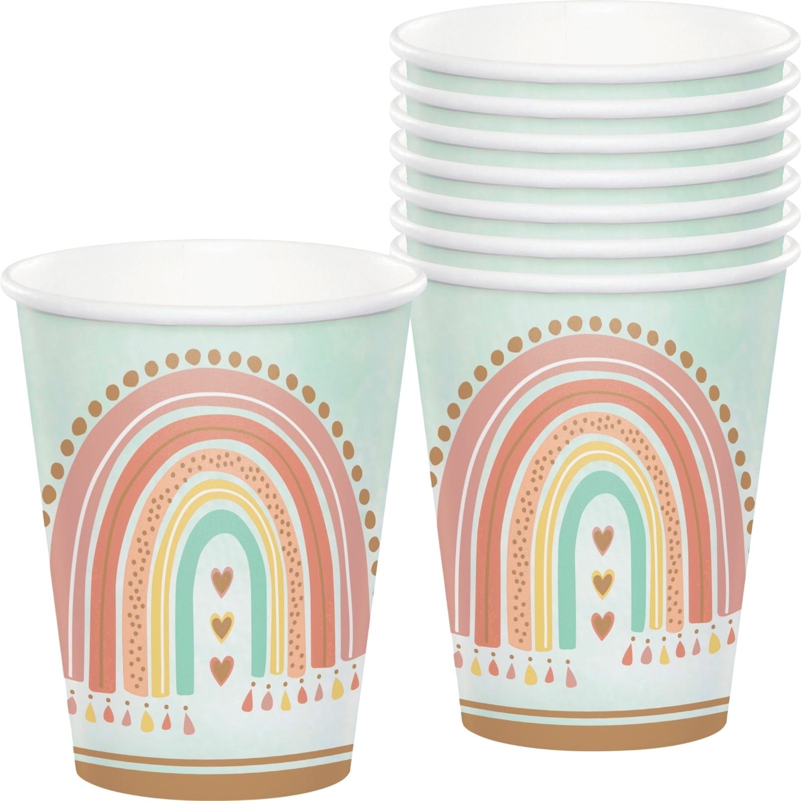 Buy Boho Rainbow Paper Cups (Pack of 8) - MyDeal Australia