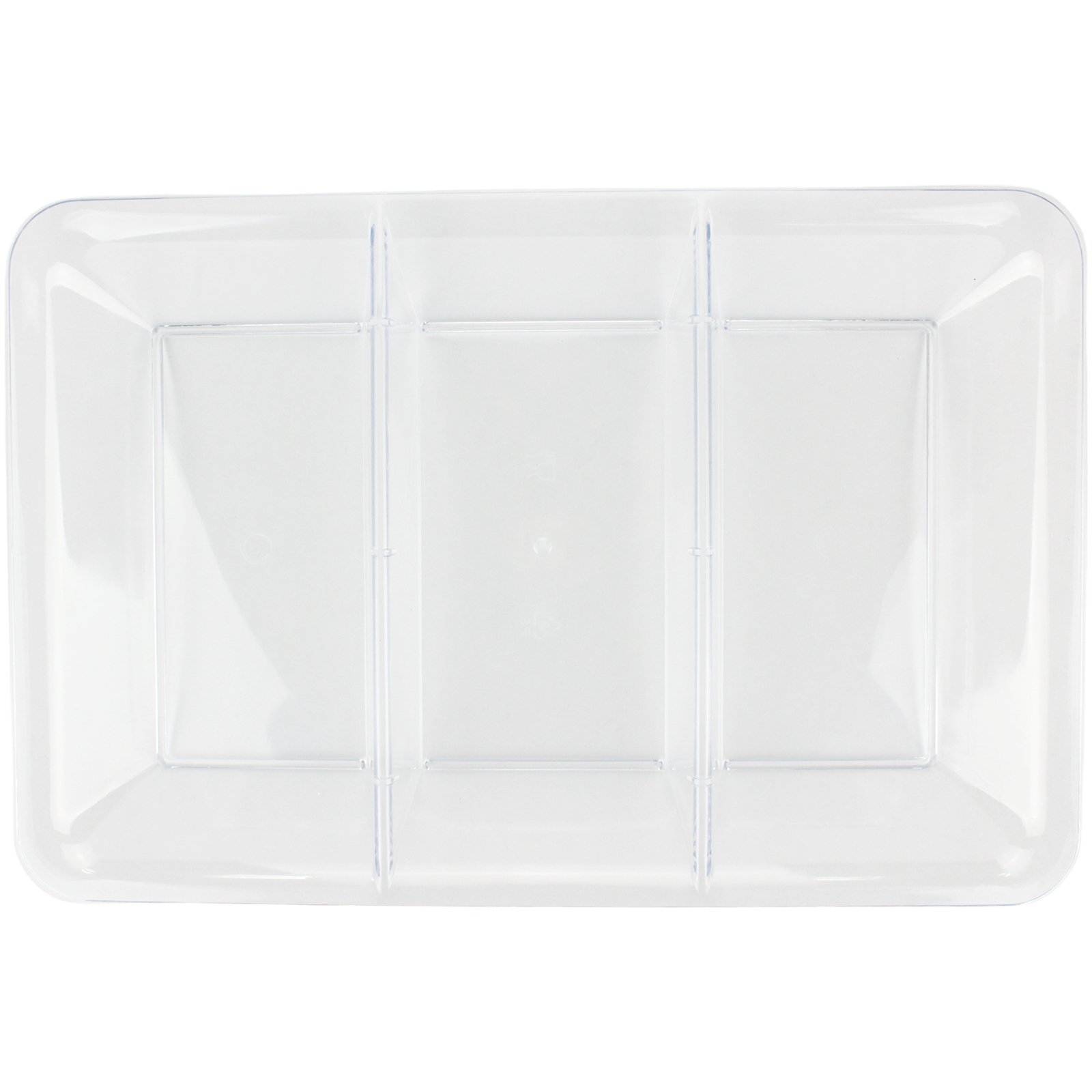 Buy Clear Plastic 3 Section Rectangular Platter 36cm - MyDeal Australia