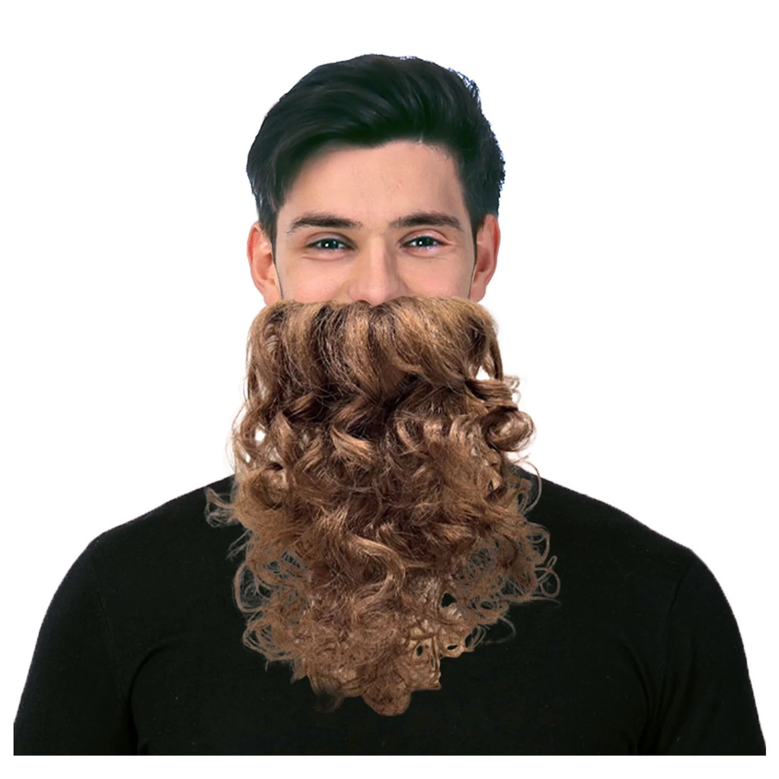 Buy Curly Brown Party Beard - MyDeal Australia