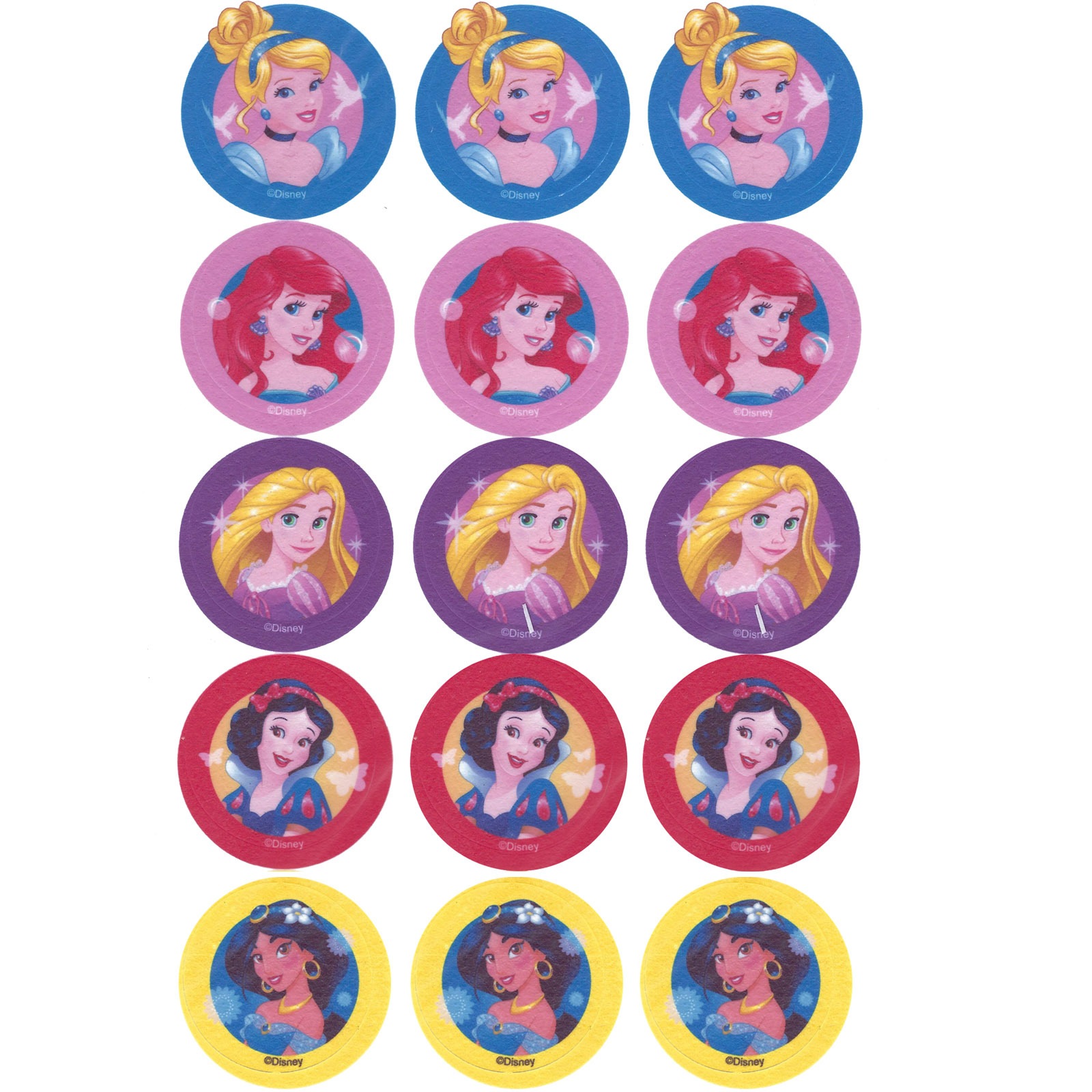 Buy Disney Princess Edible Icing Cupcake Decorations (Pack of 15 ...