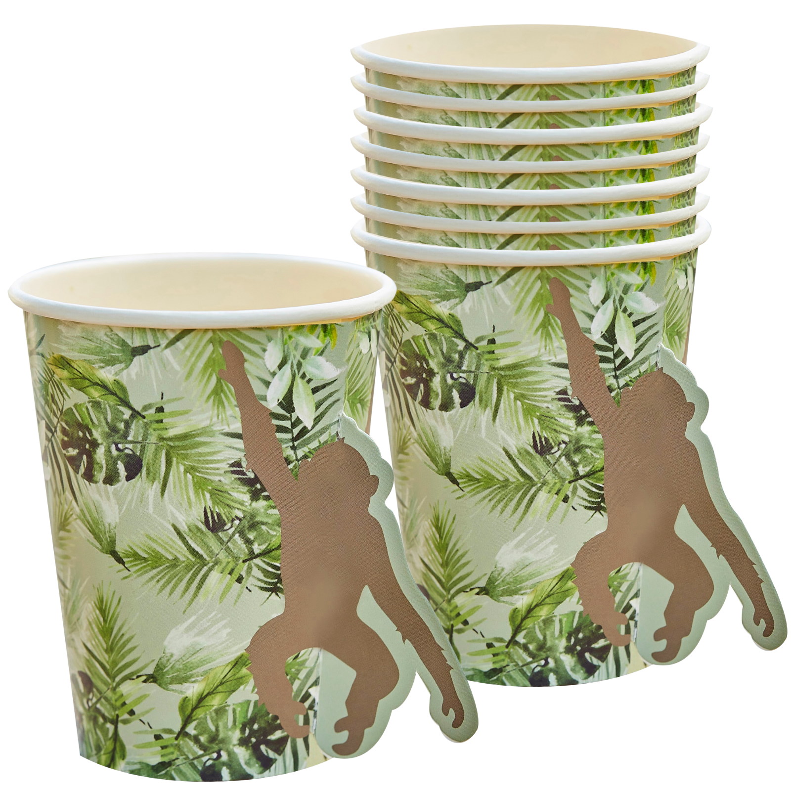 Buy Ginger Ray Wild Jungle Monkey Pop Out Paper Cups (Pack of 8 ...