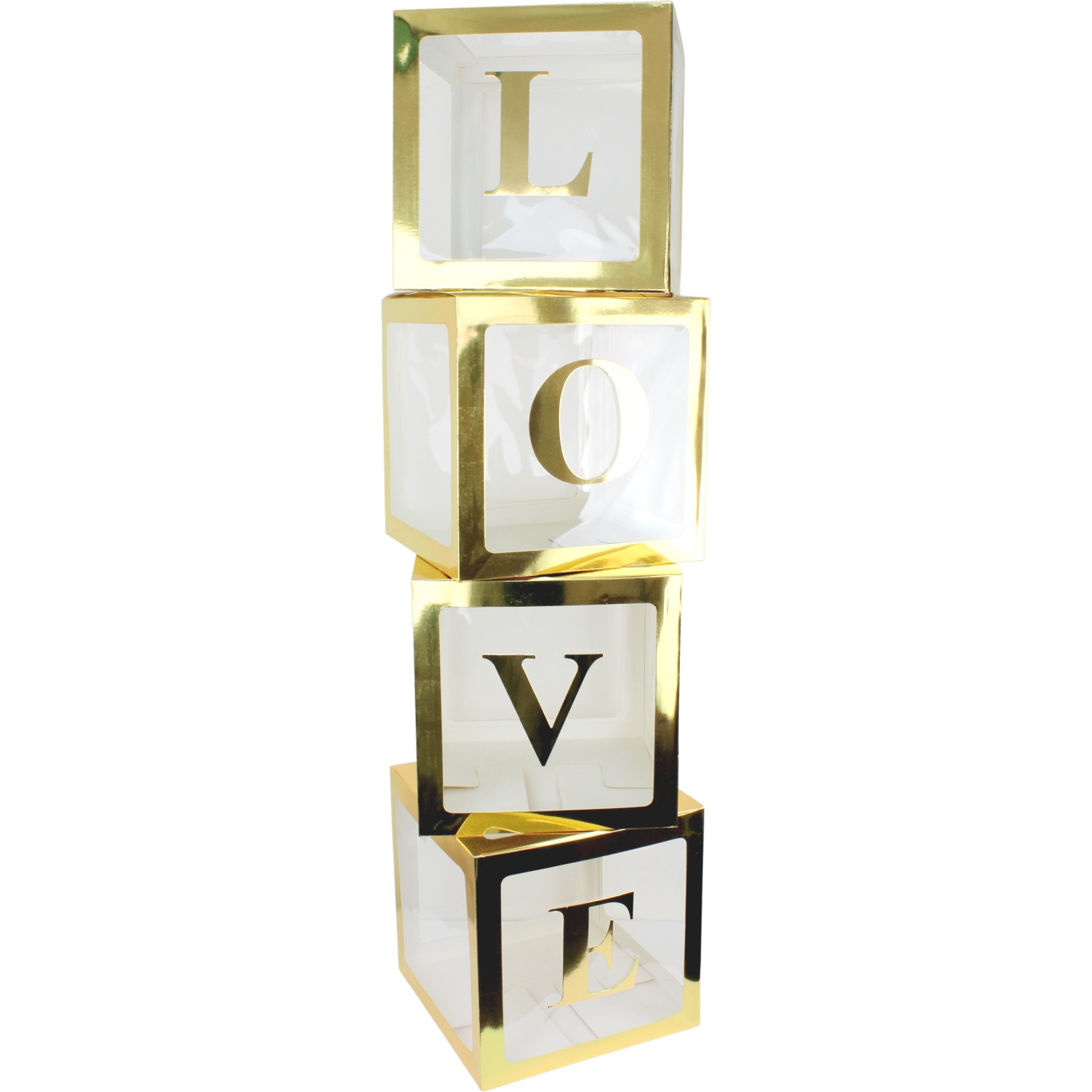 Buy Gold Balloon Boxes with Love Letters (30cm) - MyDeal Australia
