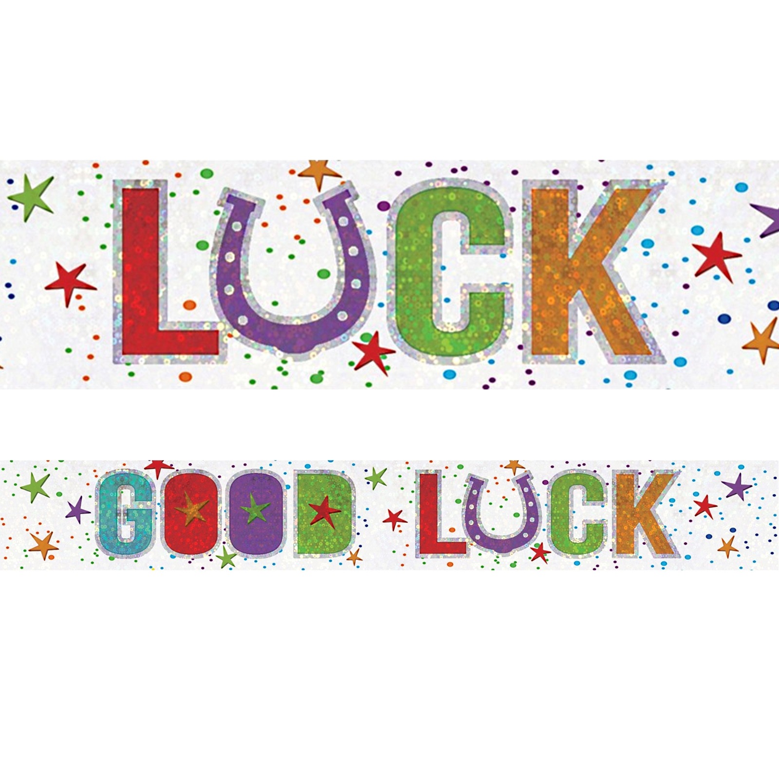 Buy Holographic Good Luck Banner - MyDeal Australia
