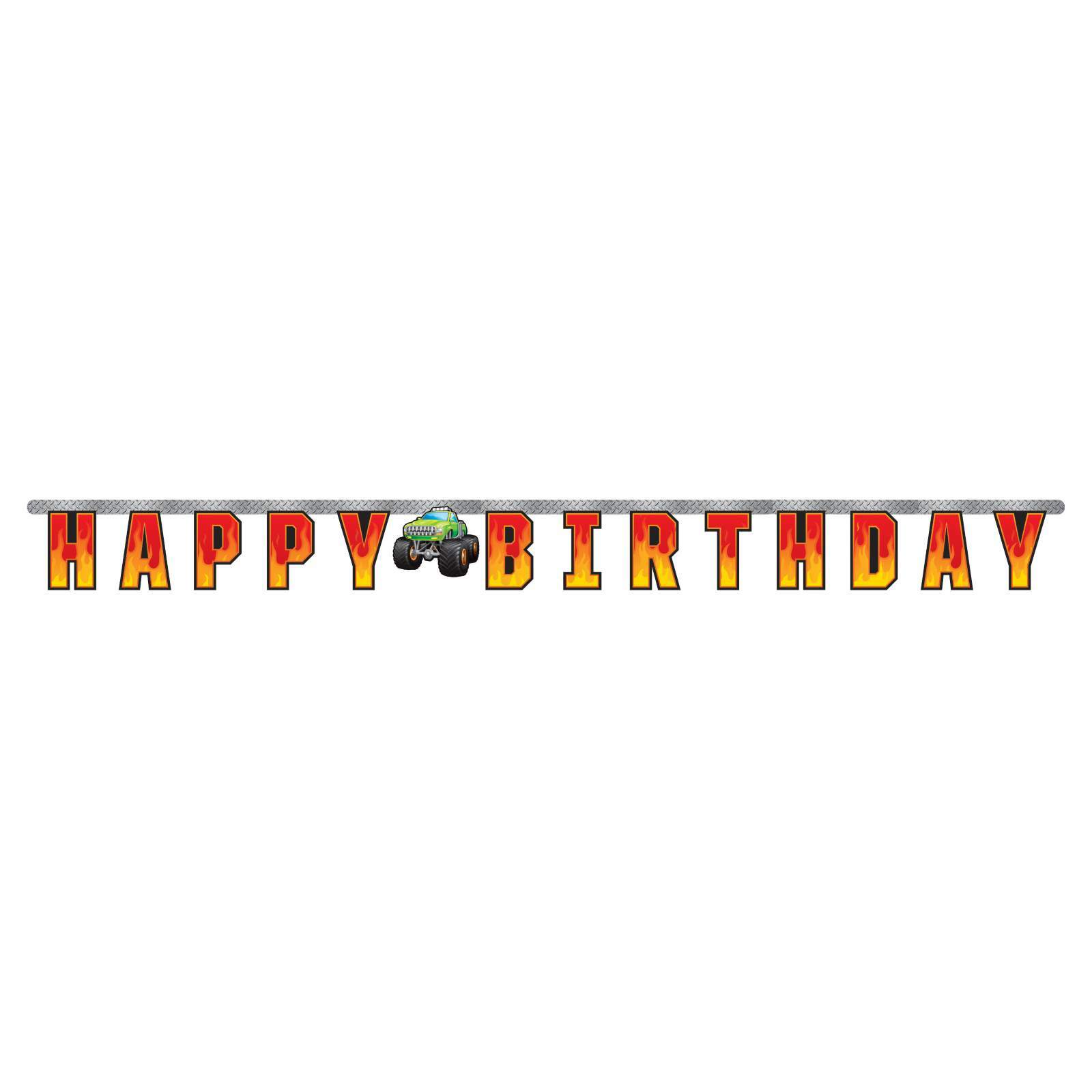 Buy Monster Truck Rally Happy Birthday Banner - MyDeal Australia