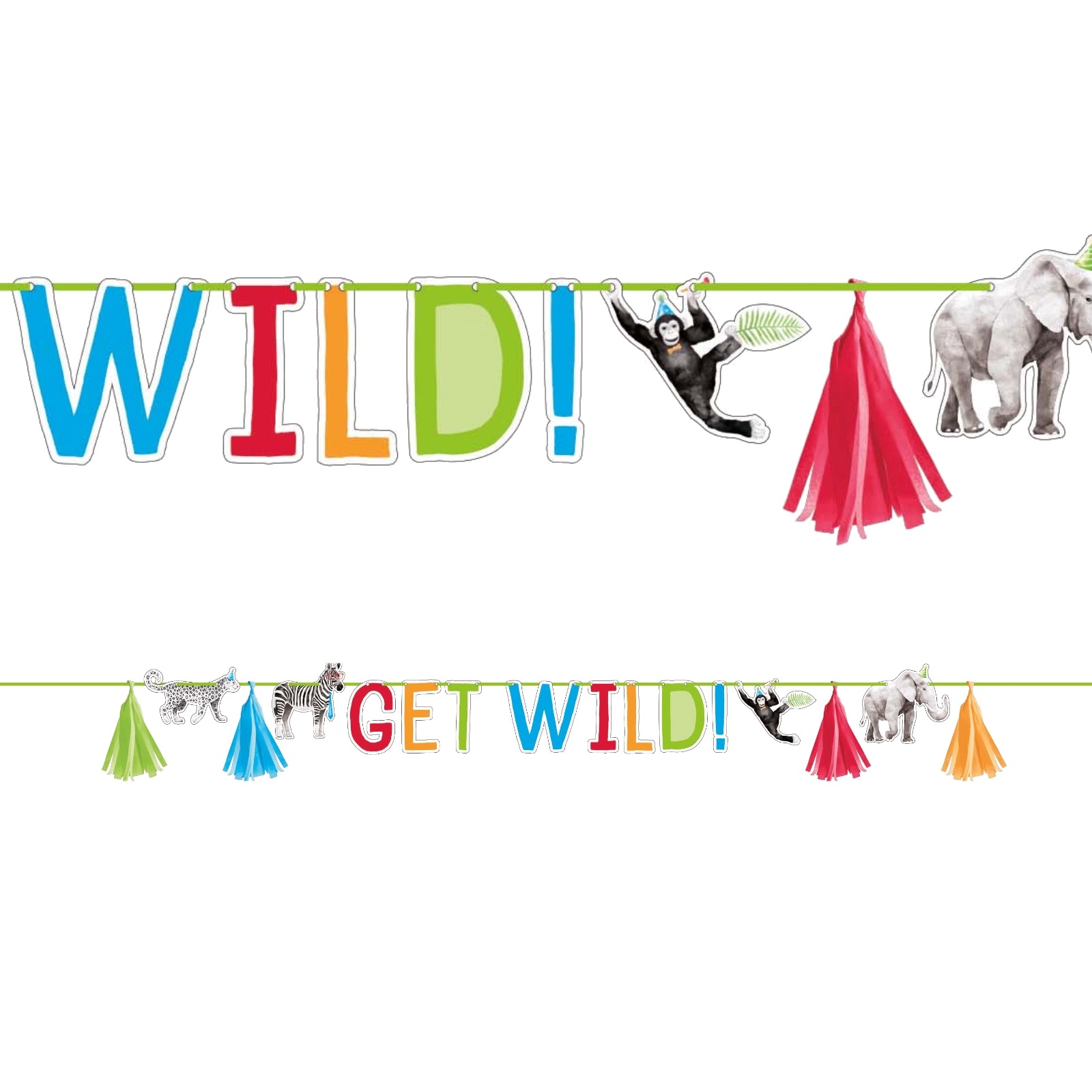 Buy Party Animals Get Wild Letter Banner - MyDeal Australia