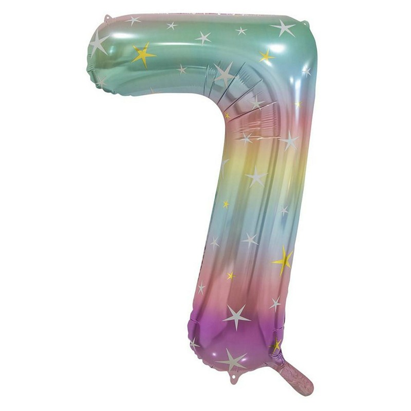 Buy Pastel Rainbow Number 7 Balloon 86cm - MyDeal