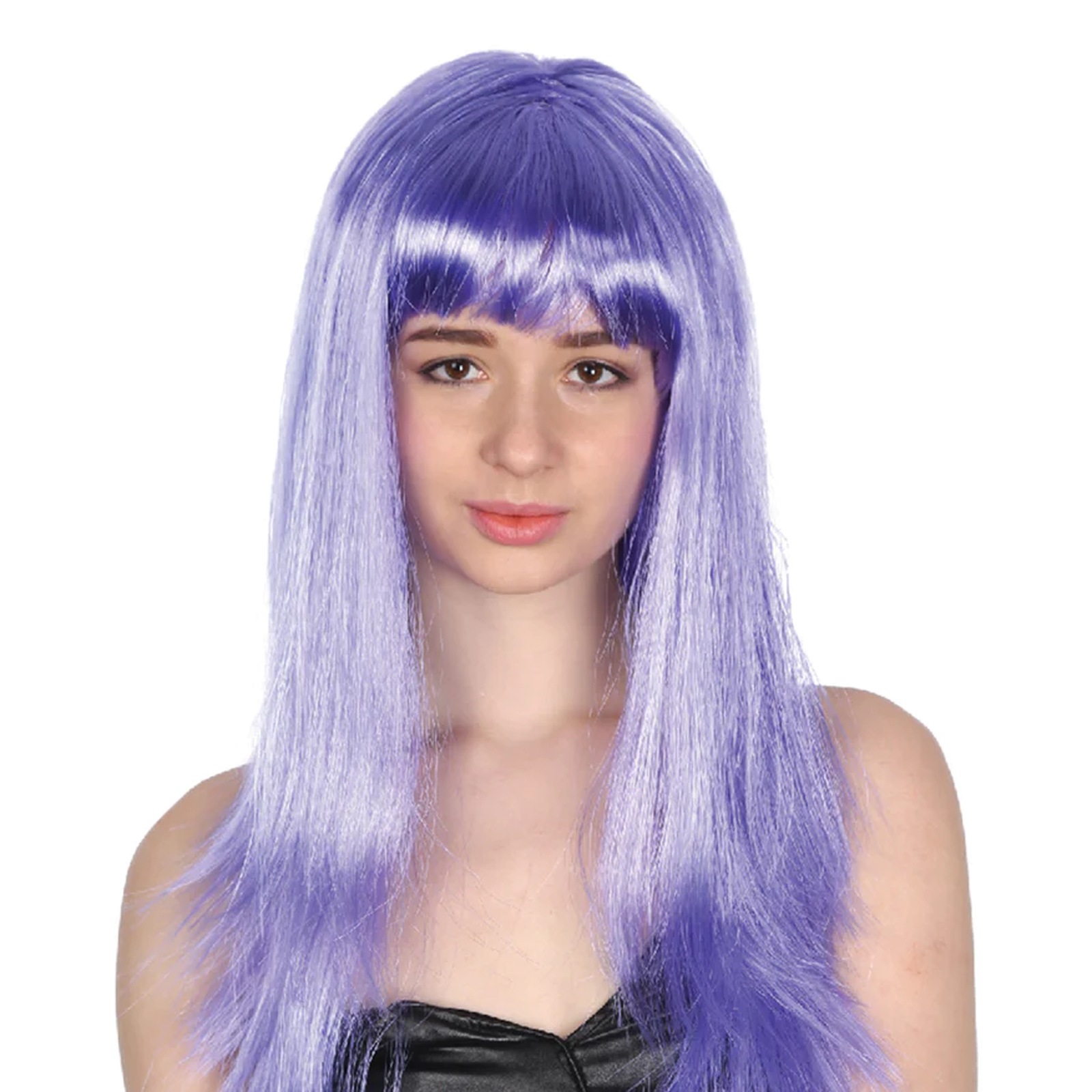 Buy Purple Long Glamour Wig With Fringe - MyDeal Australia