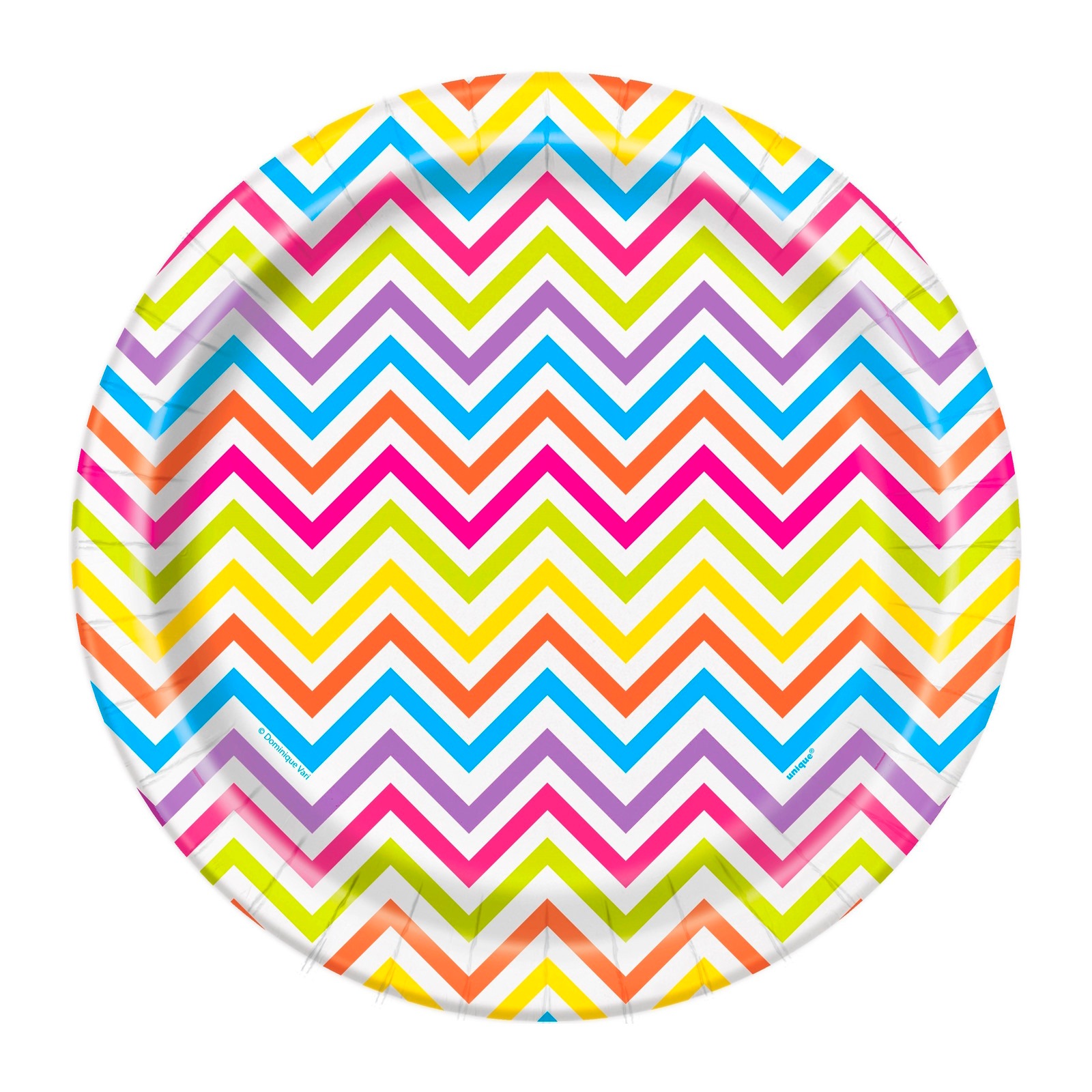 Buy Rainbow Chevron Small Paper Plates (Pack of 8) - MyDeal Australia