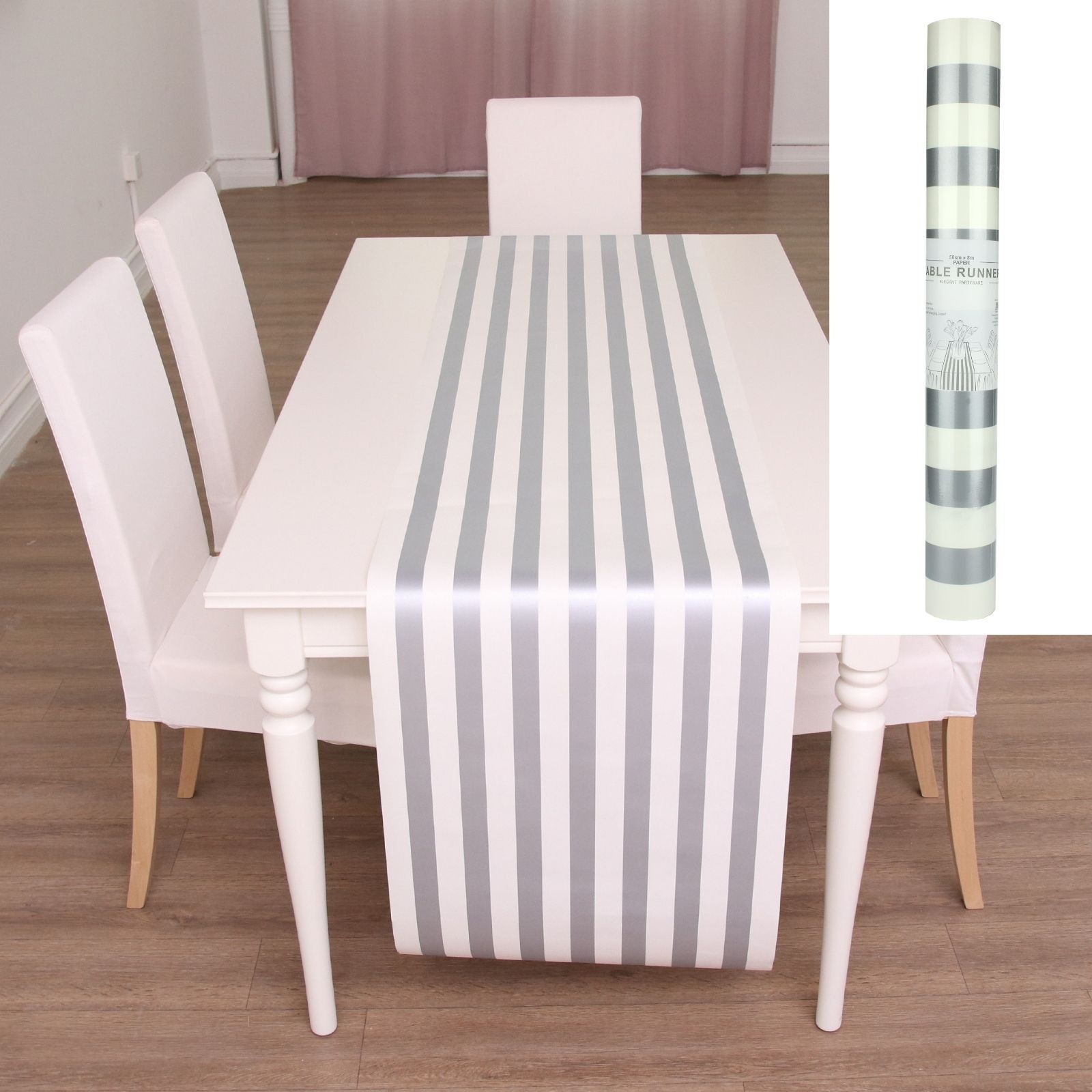 Buy Silver and White Paper Table Runner - MyDeal Australia