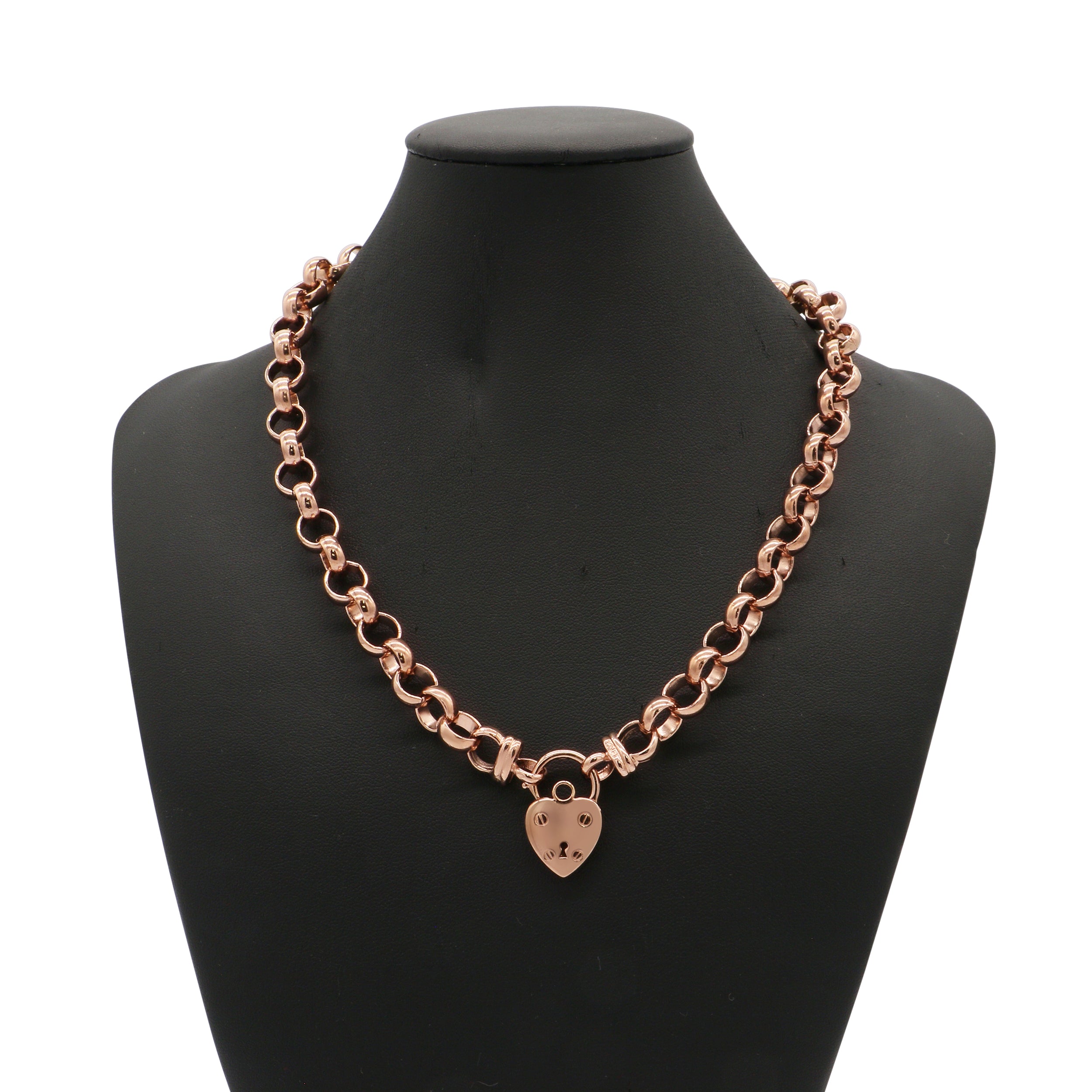 Buy 18ct Heavy Rose Gold Plated 10mm Belcher Chain Necklace with a ...