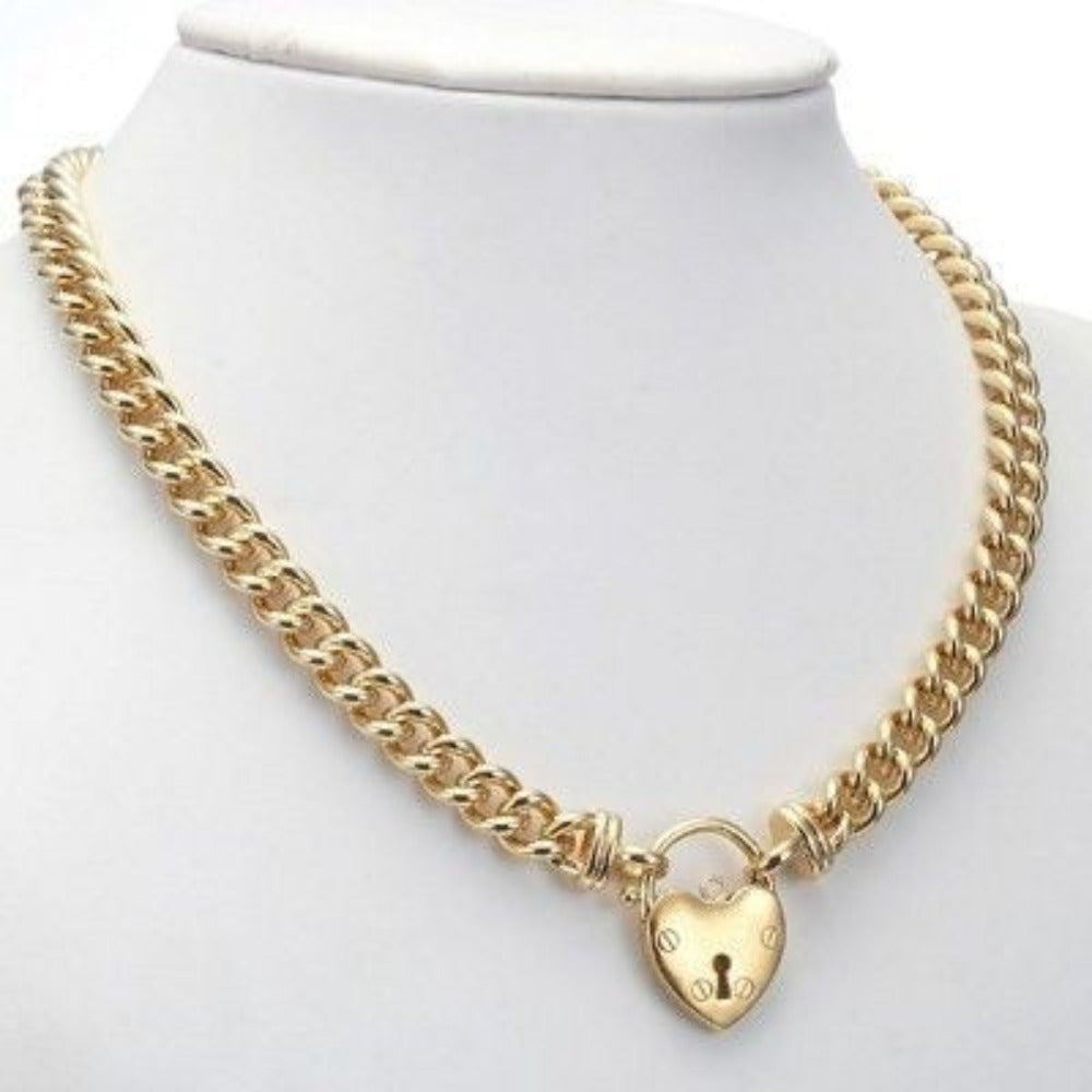 Buy 18ct Heavy Yellow Gold Plated Euro Chain Necklace Featuring a Plain ...