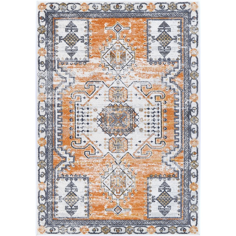 Buy Providence Taza Distressed Vintage Terracotta & Cream Rug - MyDeal