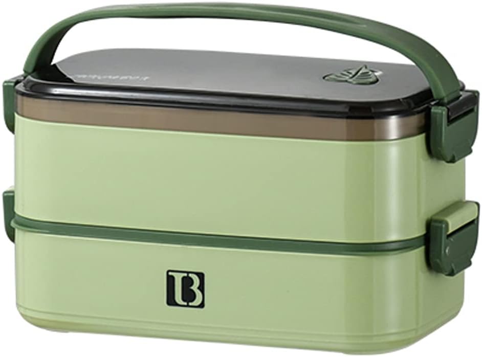 Buy 1.4L Detachable Lunch Box 304 Stainless Steel Double Layer 3 Compartment Portable Bento Box ...