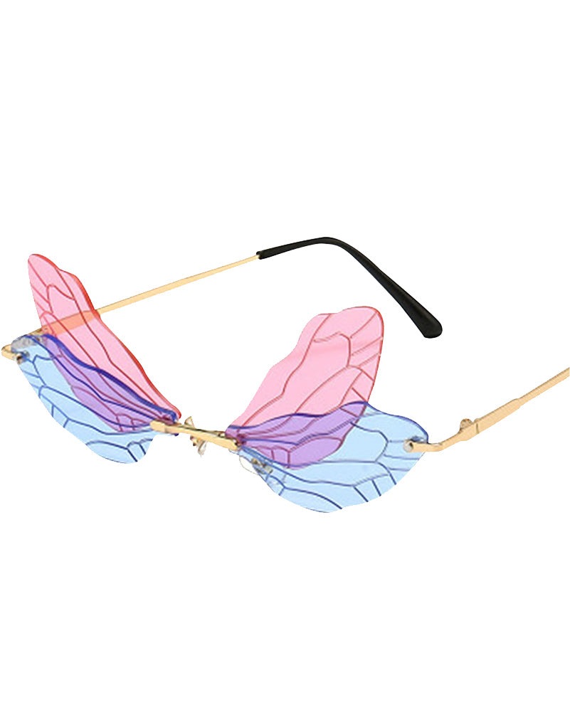 Buy 60s Pink and Blue Butterfly Wing Glasses - MyDeal Australia