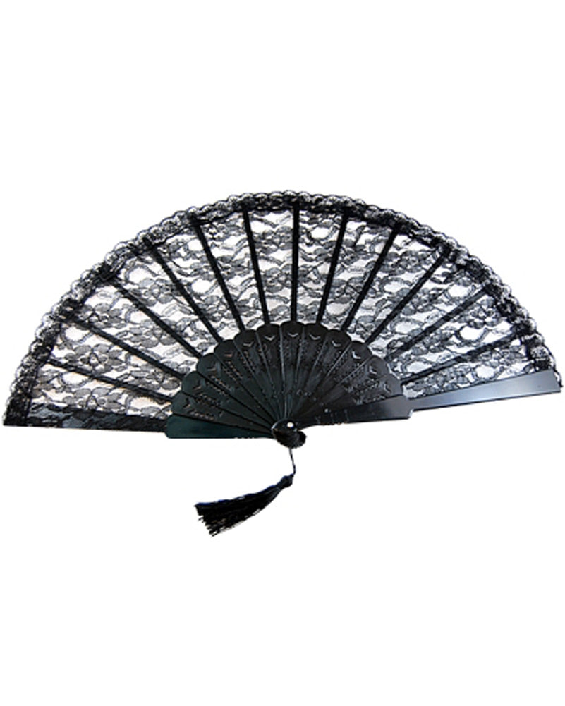 Buy Black Lace Fan with Tassel - MyDeal Australia