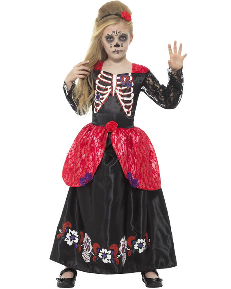 Buy Day of the Dead Deluxe Girls Halloween Costume - MyDeal Australia