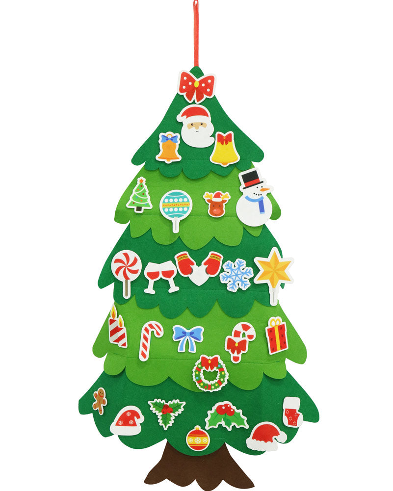 Buy Diy Felt Wall Christmas Tree with Decorations 27 Piece - MyDeal ...