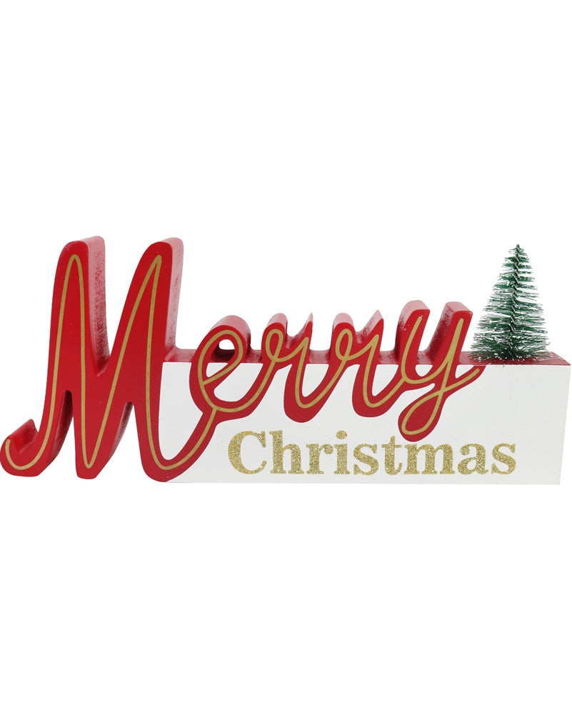 Buy Merry Christmas Table Sign Tree 26cm - MyDeal Australia