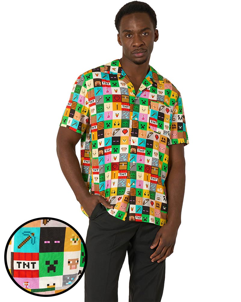 Buy Minecraft Pixel Perfect Mens Opposuit Summer Shirt - MyDeal Australia