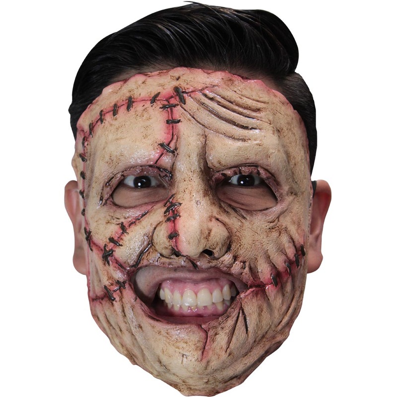 Buy Serial Killer Sitched Up Deluxe Half Halloween Mask - MyDeal