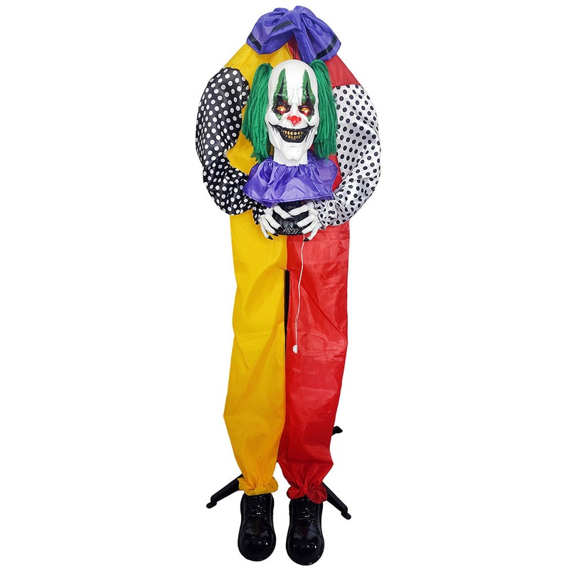 Buy Standing Clown Holding His Head Animated Halloween Decoration 1.4m ...