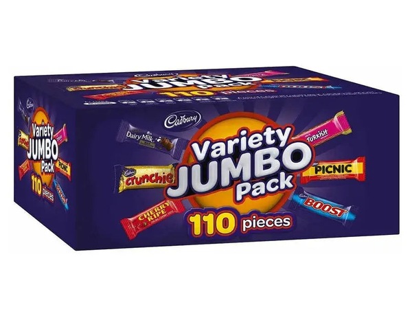 Buy Cadbury Chocolate Variety Jumbo Pack 110 Pack - MyDeal Australia